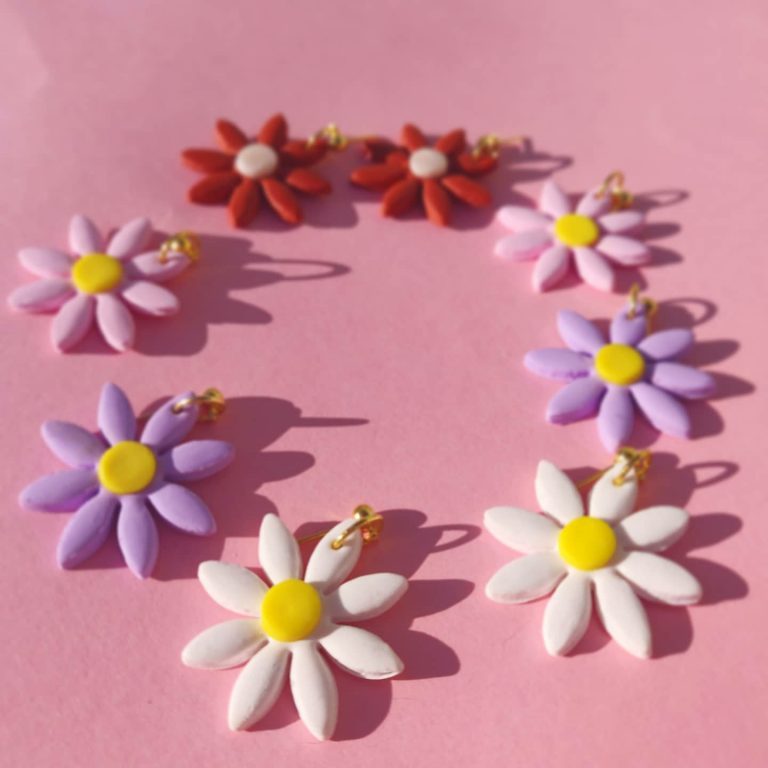 Daisy Earrings - Polymer Clay Earrings