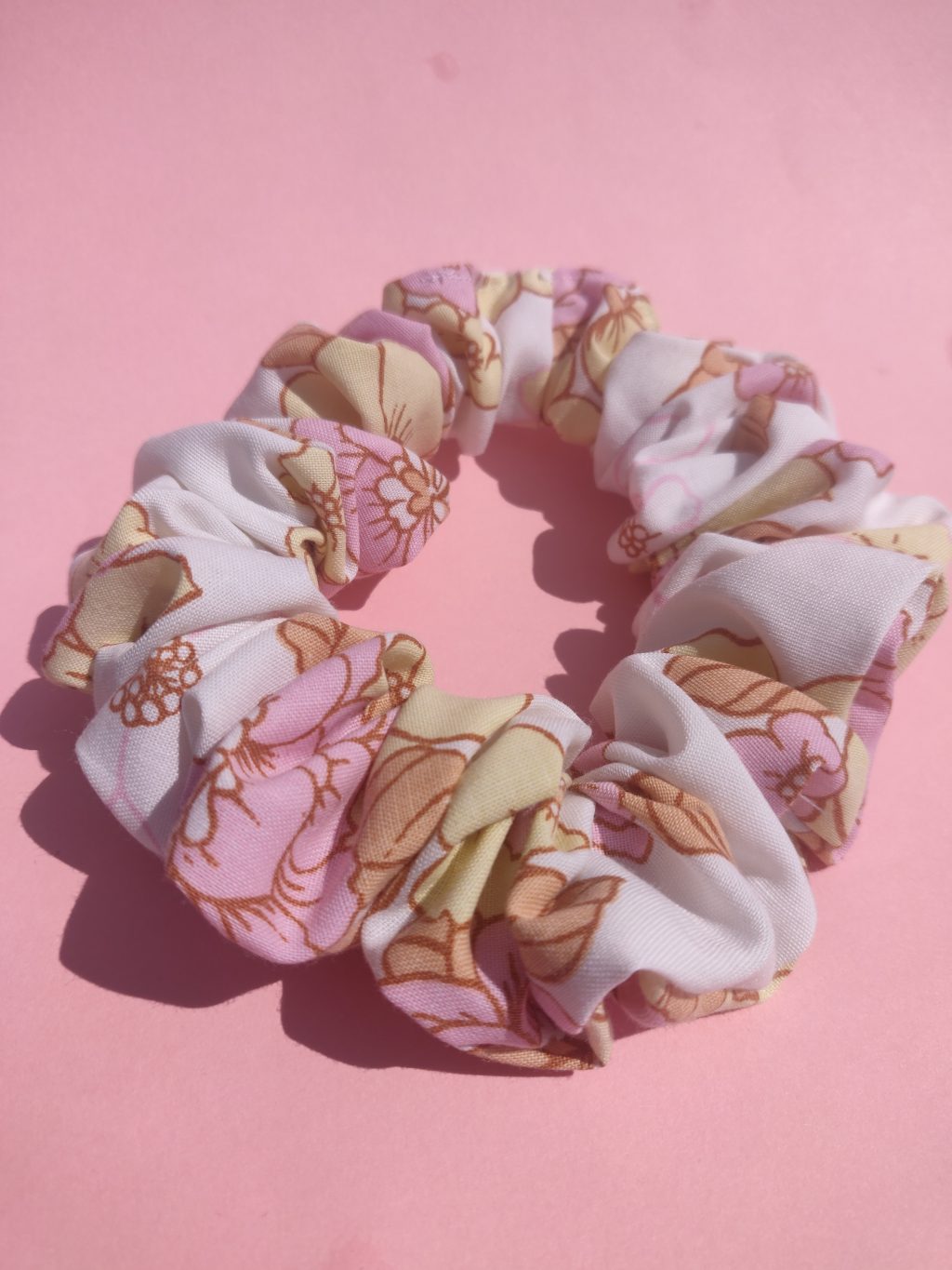 Pastel Retro Flower Scrunchie - Luxury Handmade Hair Accessories